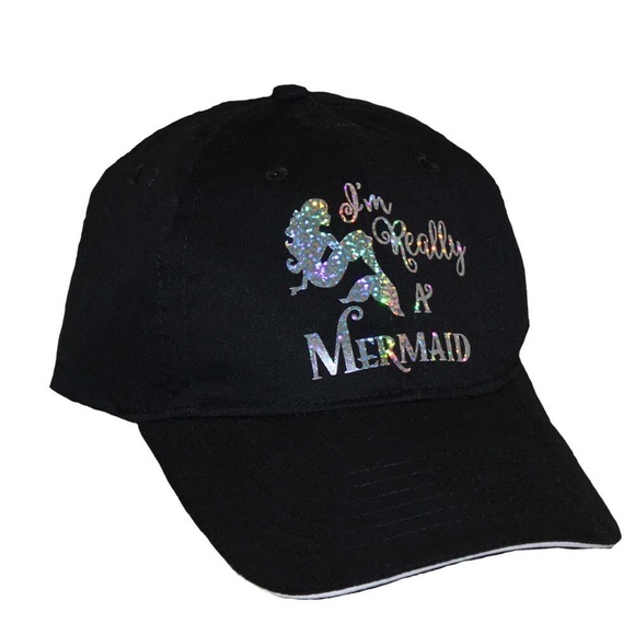 mermaid | Accessories | New Im Really A Mermaid Baseball Cap Hat Black ...